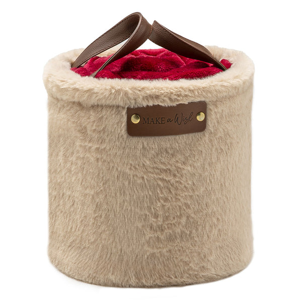 Plaid in Cesto 120x160 cm Yeti Himalayan Home Tinta Unita Beige/Red ...